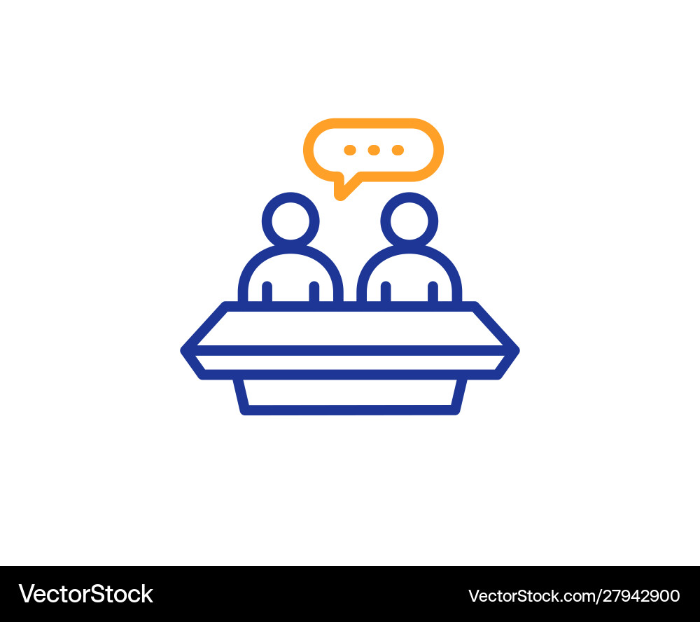 Employees talk line icon collaboration sign Vector Image