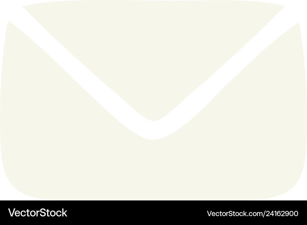 Flat color retro cartoon paper envelope Royalty Free Vector