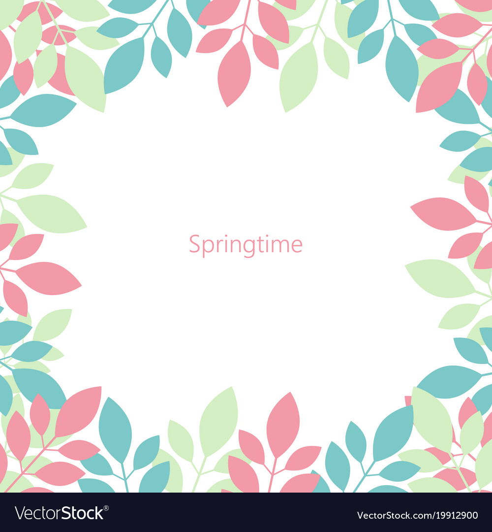 Frame of multicolored leaves springtime isolated Vector Image