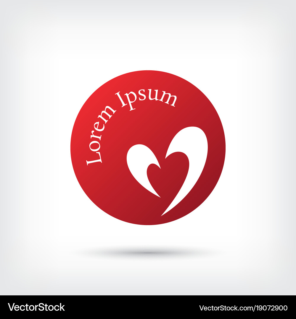 Heart curve in circle logo design template Vector Image