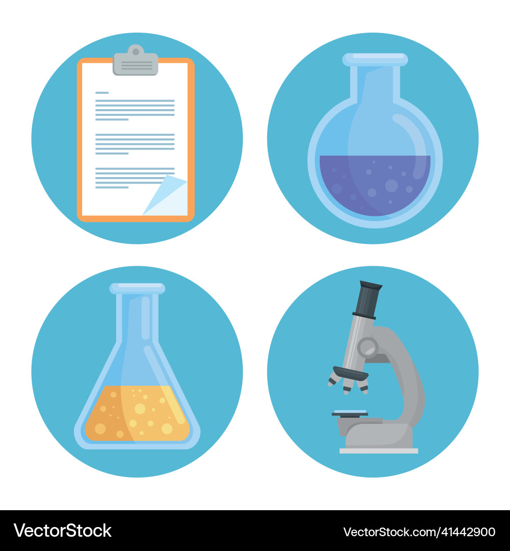 Icons lab and chemistry Royalty Free Vector Image