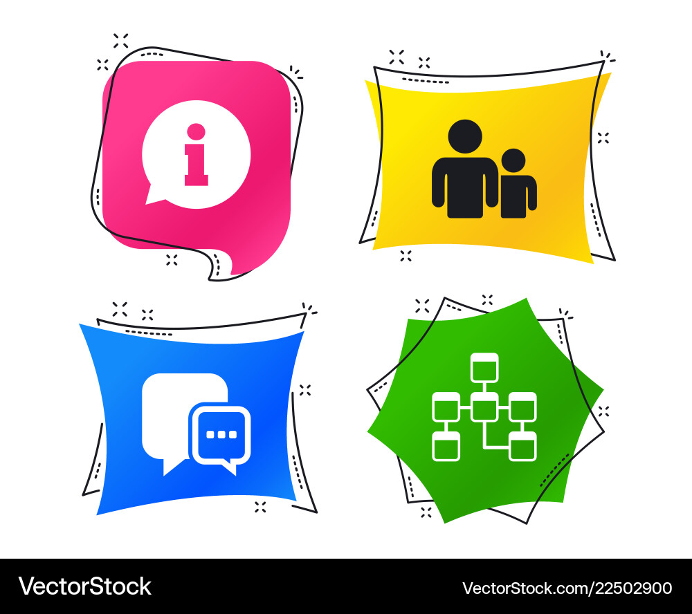Information sign and group communication icons Vector Image