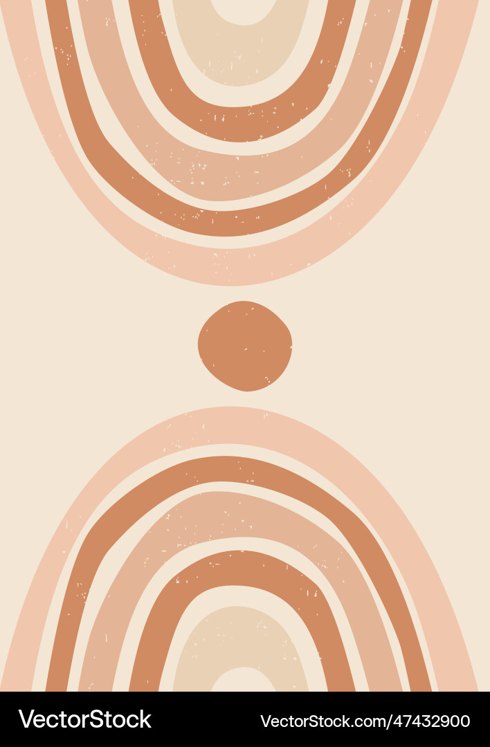 Modern abstract boho sunrise earth tones poster Vector Image