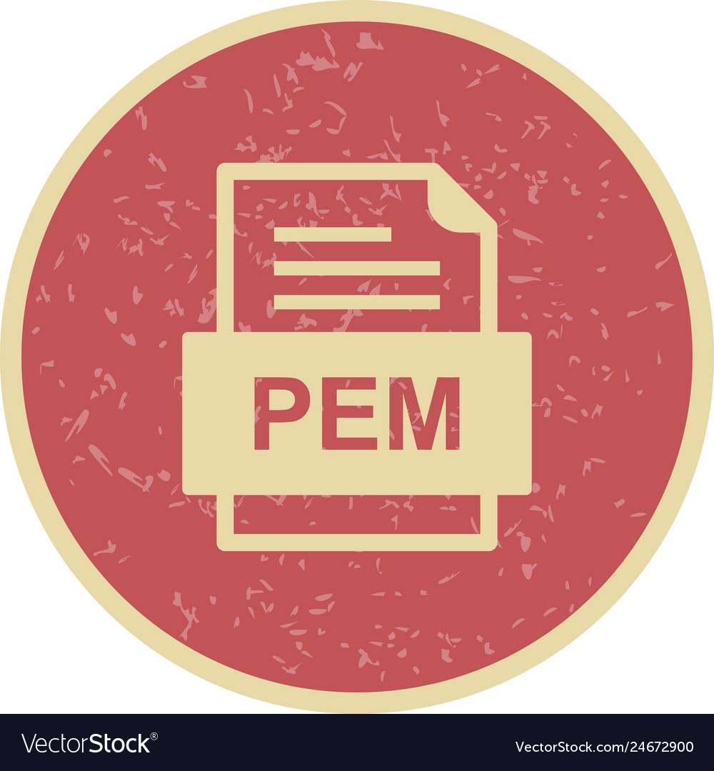 Pem file document icon Royalty Free Vector Image