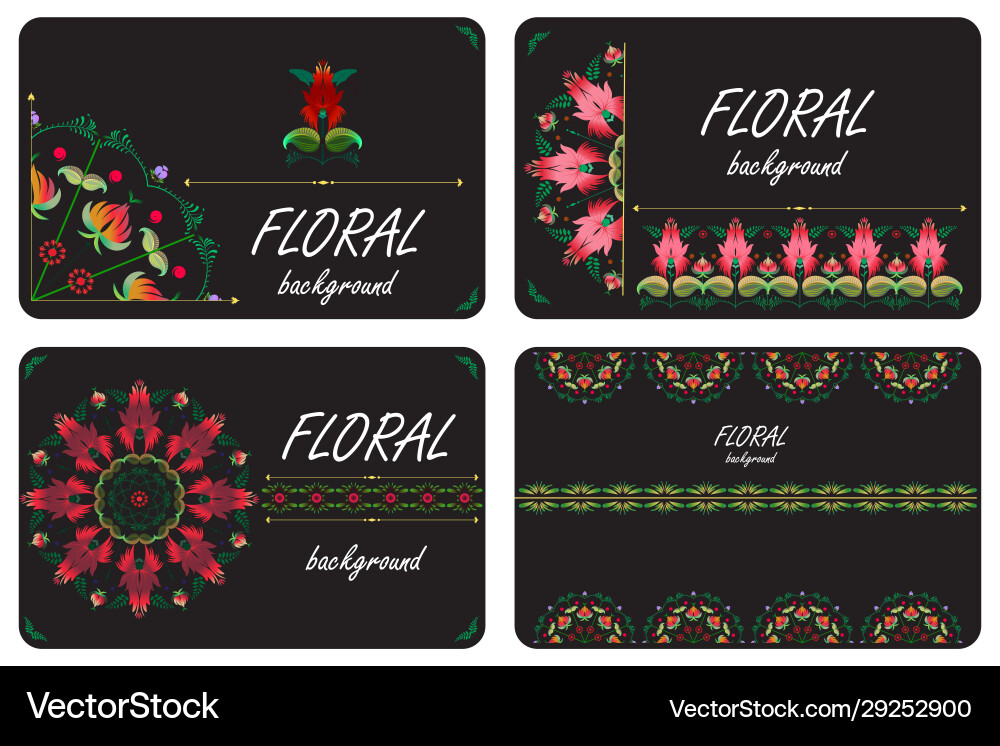 Set four horizontal business cards Royalty Free Vector Image