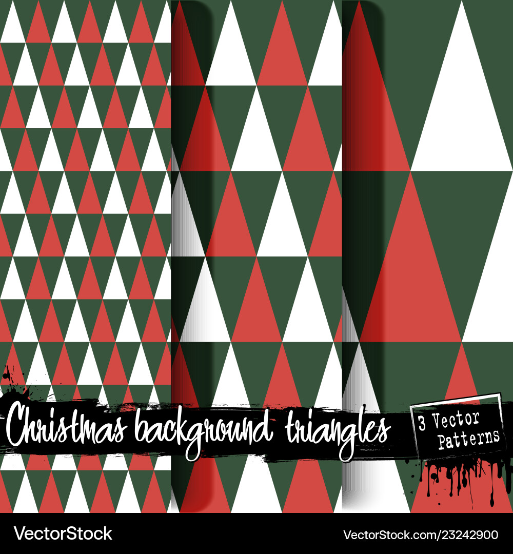 Set of christmas backgrounds from triangles Vector Image