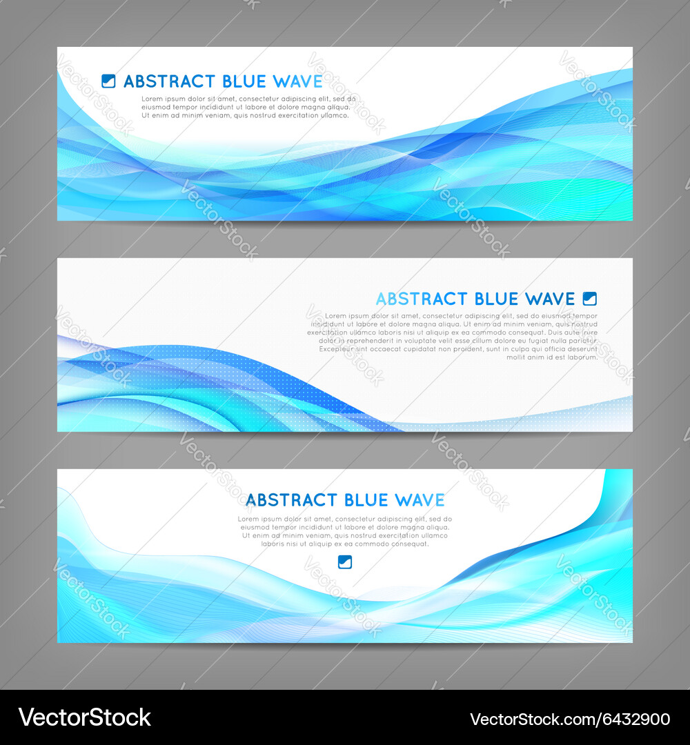 Set of wavy soft banners Royalty Free Vector Image