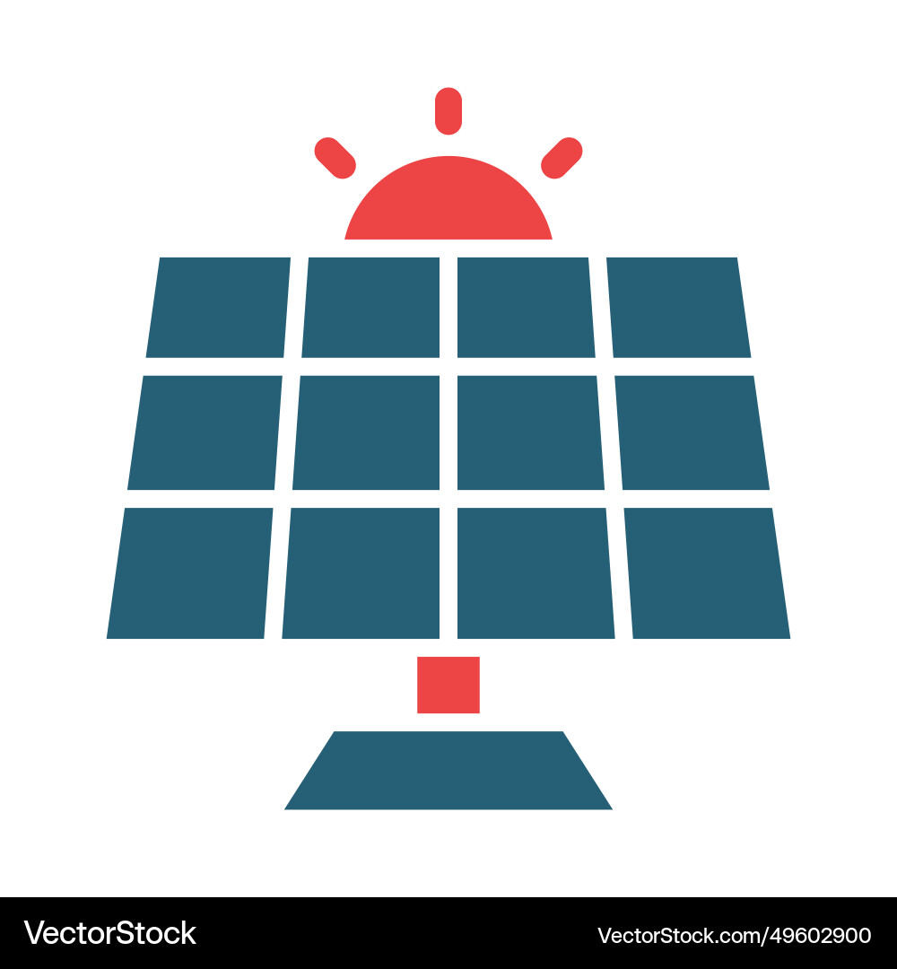 Solar panel glyph two color icons for personal Vector Image
