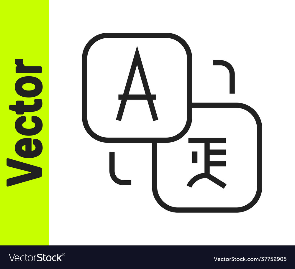 Black line translator icon isolated on white Vector Image