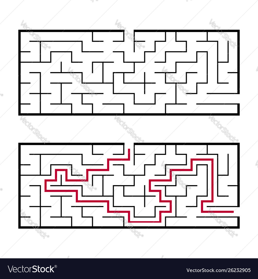 Black rectangular labyrinth with an input Vector Image