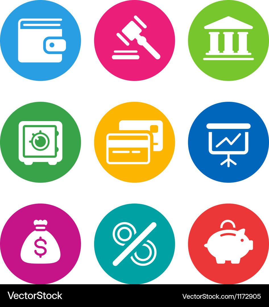 Color finance icons Royalty Free Vector Image - VectorStock