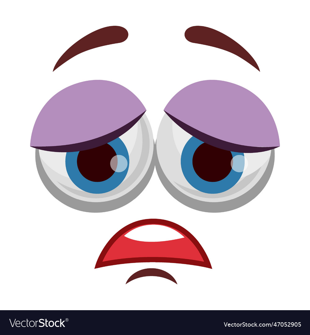Comic upset face expression Royalty Free Vector Image