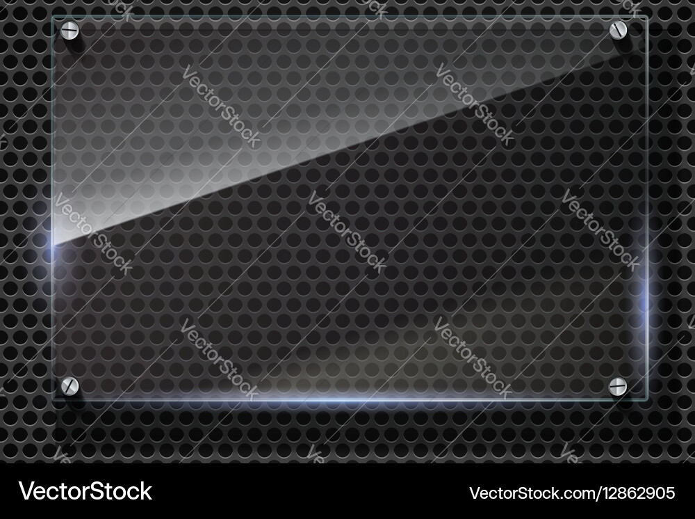 Elegant metallic mesh background with glass Vector Image