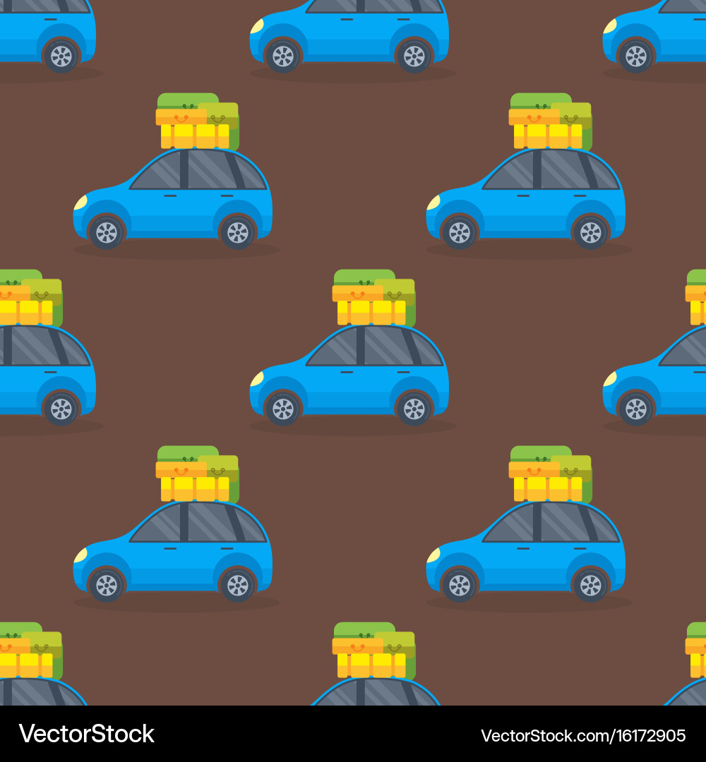 Flat car vehicle type design sedan seamless Vector Image