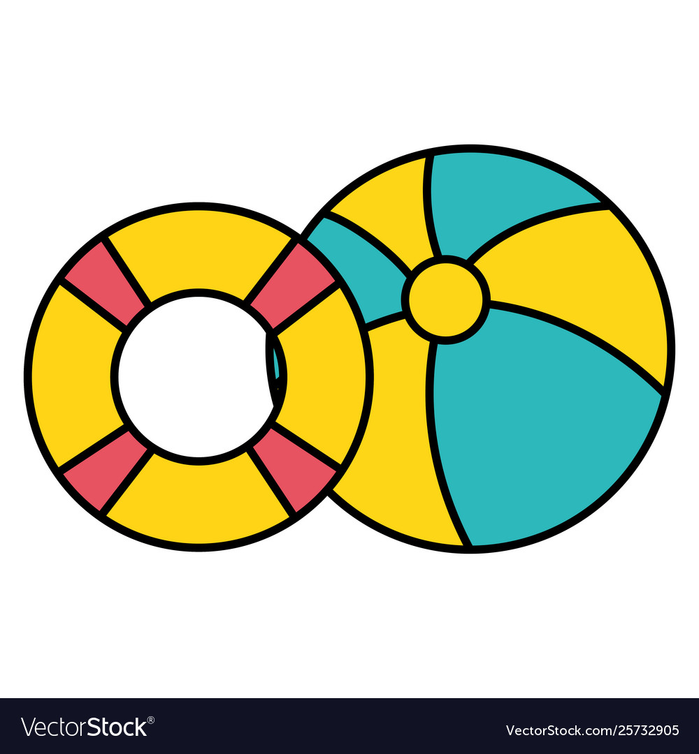 Float lifeguard with balloon toy Royalty Free Vector Image