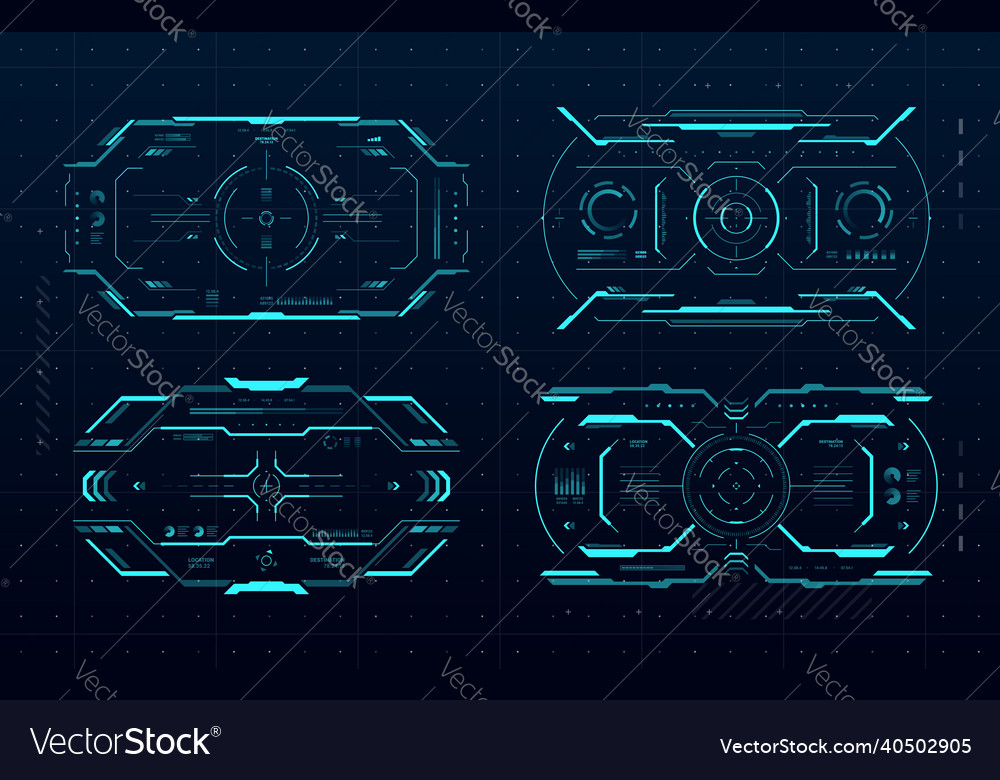 Hud aim control frame interface target screen Vector Image