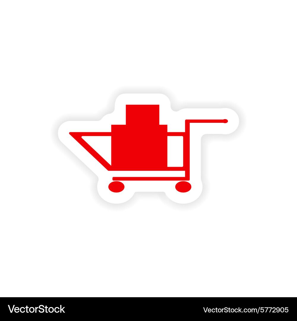 Icon sticker realistic design on paper trolley Vector Image