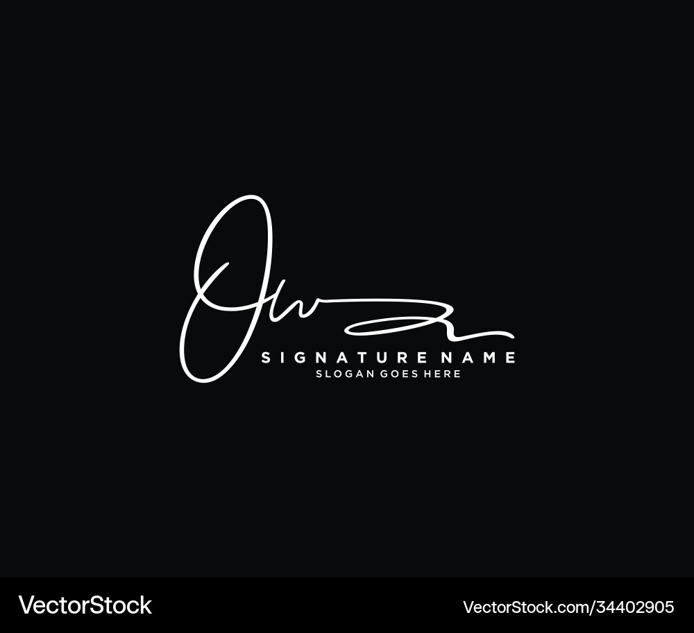 Letter ow signature logo template Royalty Free Vector Image