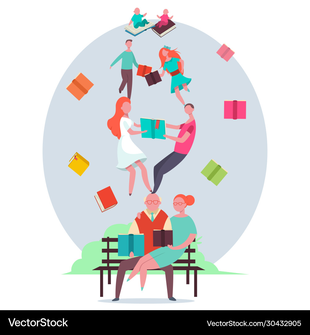 Life cycle people cartoon character set Royalty Free Vector