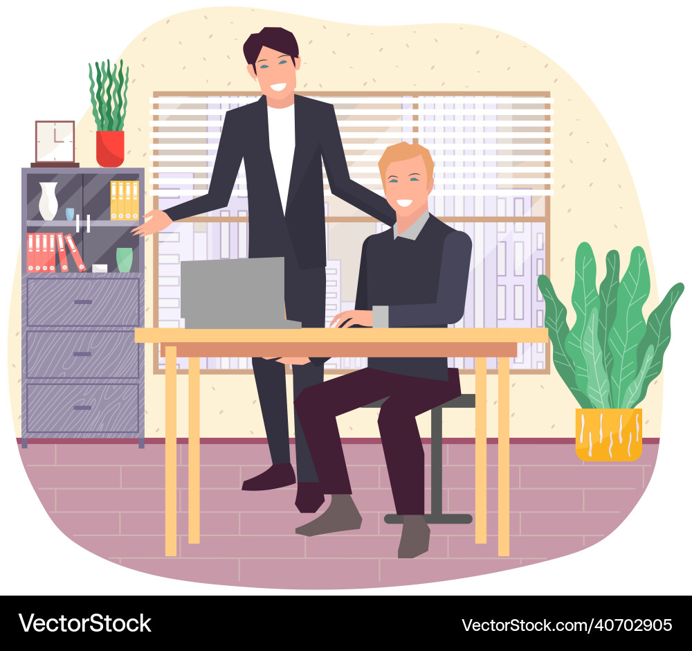 Meeting to discuss starting project business plan Vector Image