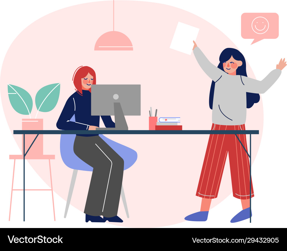 Office colleagues working together business Vector Image