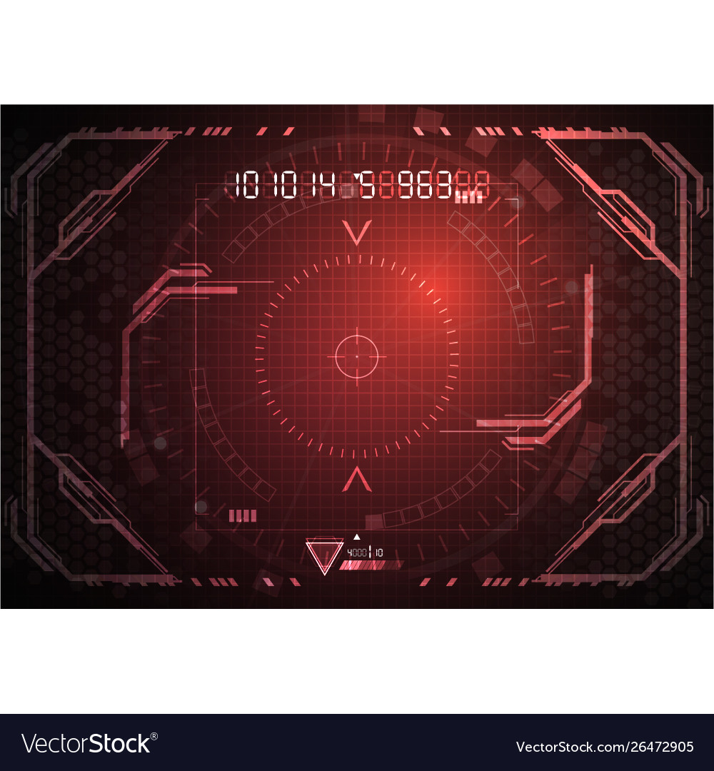 Red light gaming interface data technology Vector Image
