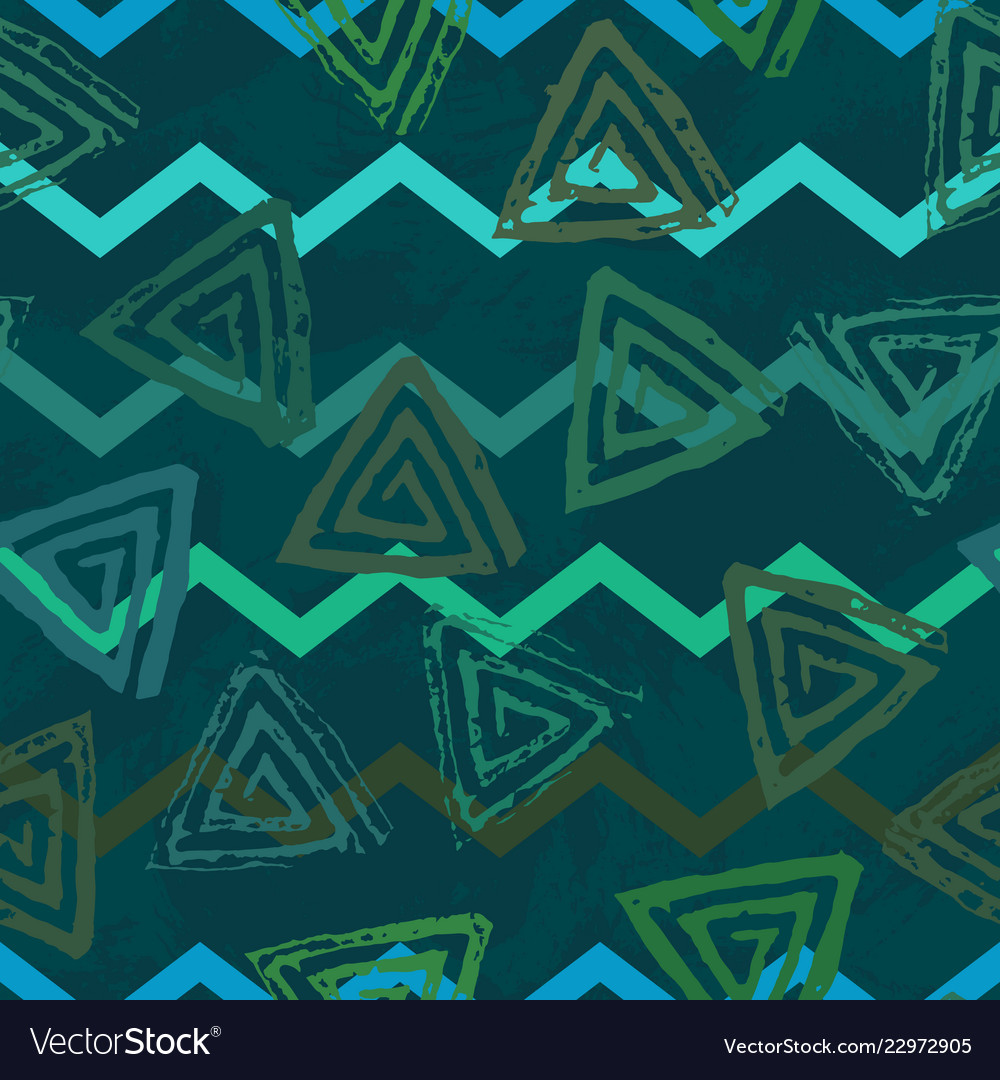 Seamless pattern with textured triangles Vector Image