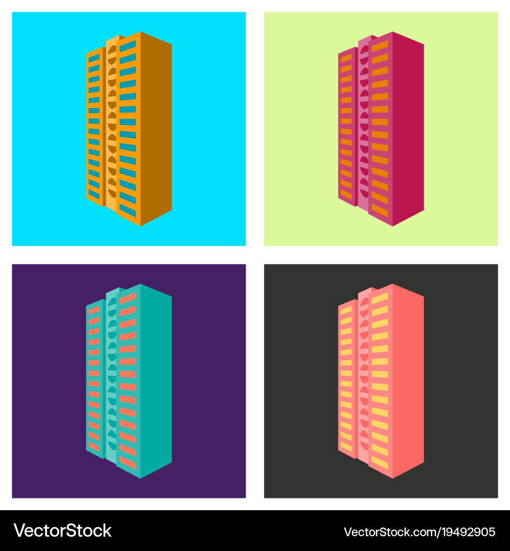 Set of modern multi-storey building Royalty Free Vector