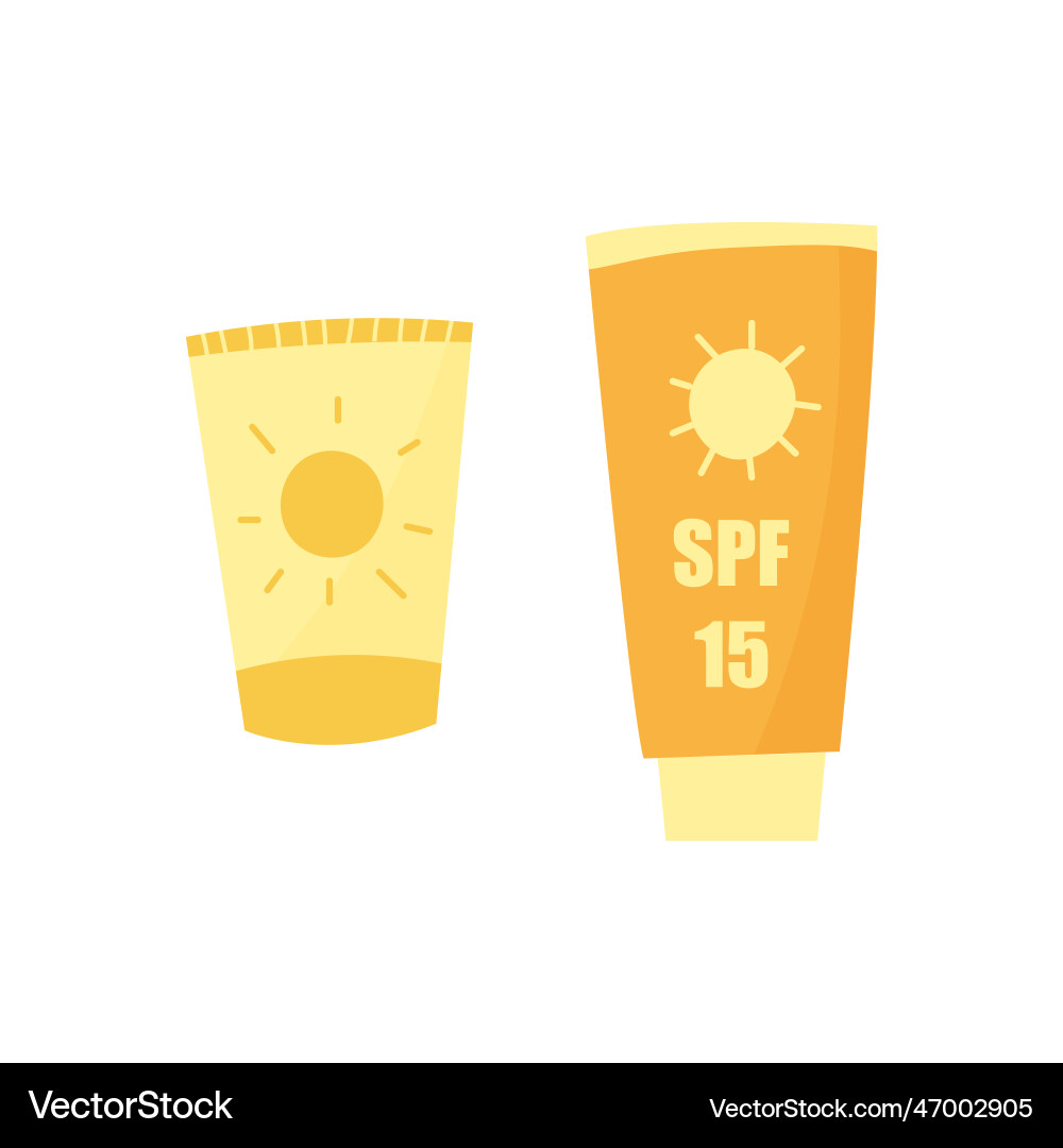 Sunscreen protection lotion and cream Royalty Free Vector