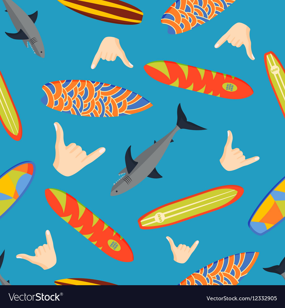 Surfing pattern Royalty Free Vector Image - VectorStock