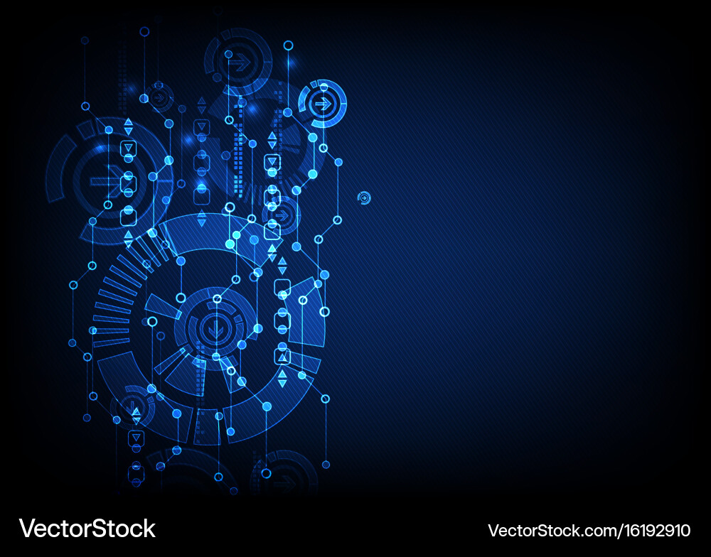 Abstract blue colored technological background Vector Image