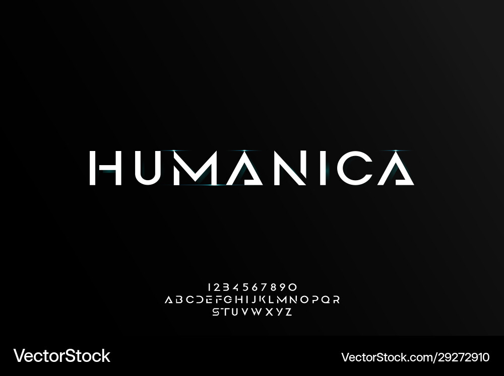 Alphabet font futuristic digital space typography Vector Image