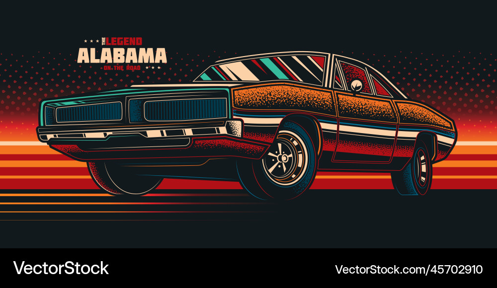 American muscle car Royalty Free Vector Image - VectorStock