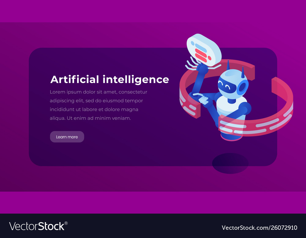 Artificial intelligence isometric landing template Artificial intelligence isometric landing template