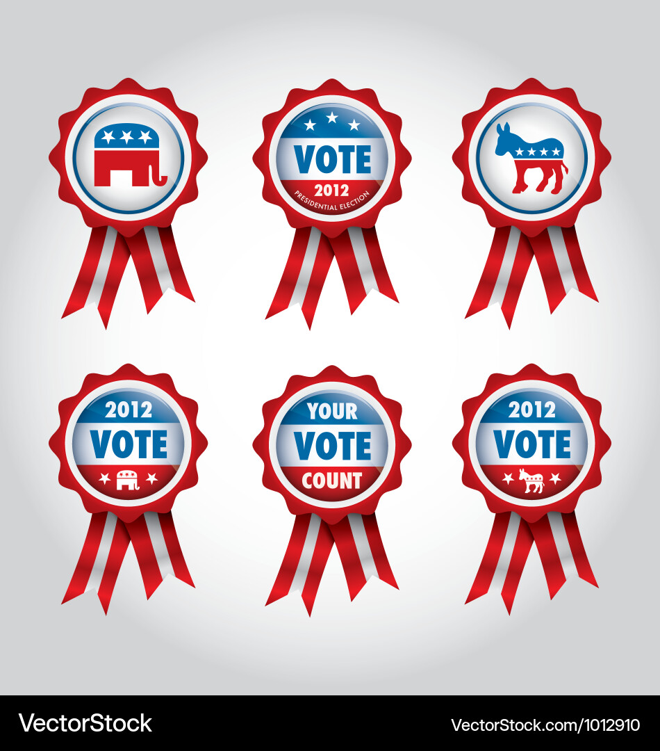 Badges US presidential election 2012 Royalty Free Vector