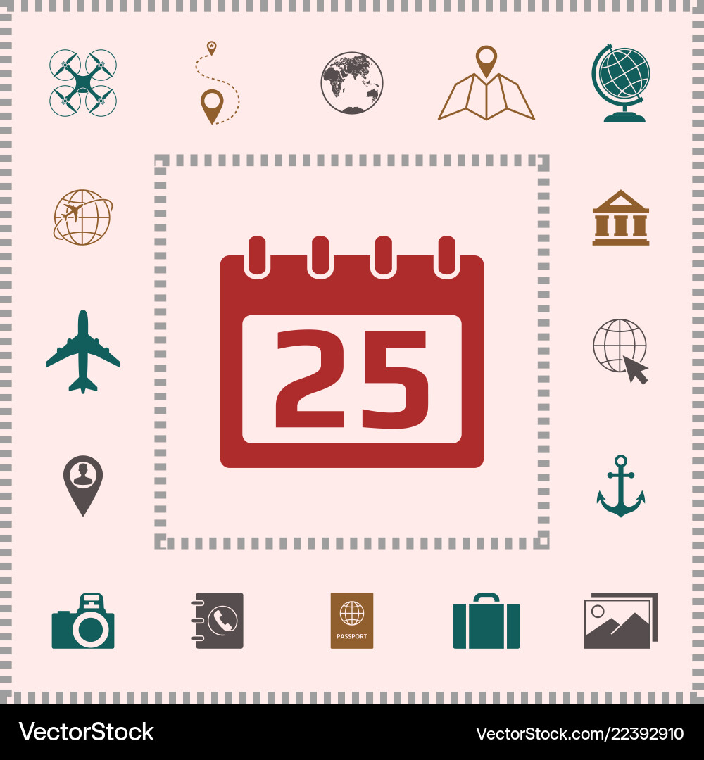 Calendar symbol icon elements for your design Vector Image