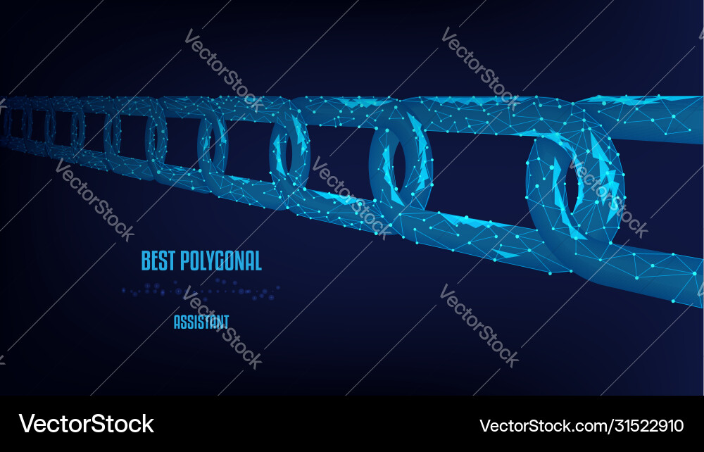 Chain in perspective chain links from triangles Vector Image