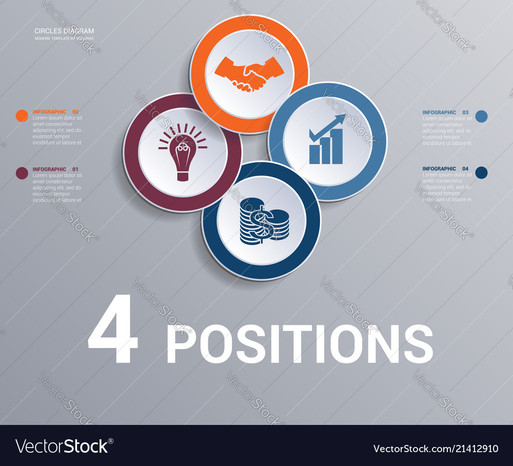 Circles diagram data elements template Royalty Free Vector