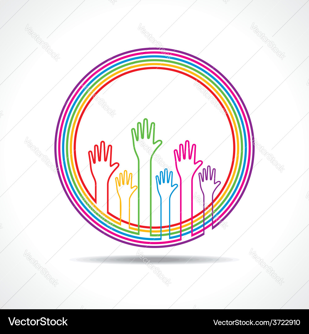 Colorful hand background Royalty Free Vector Image