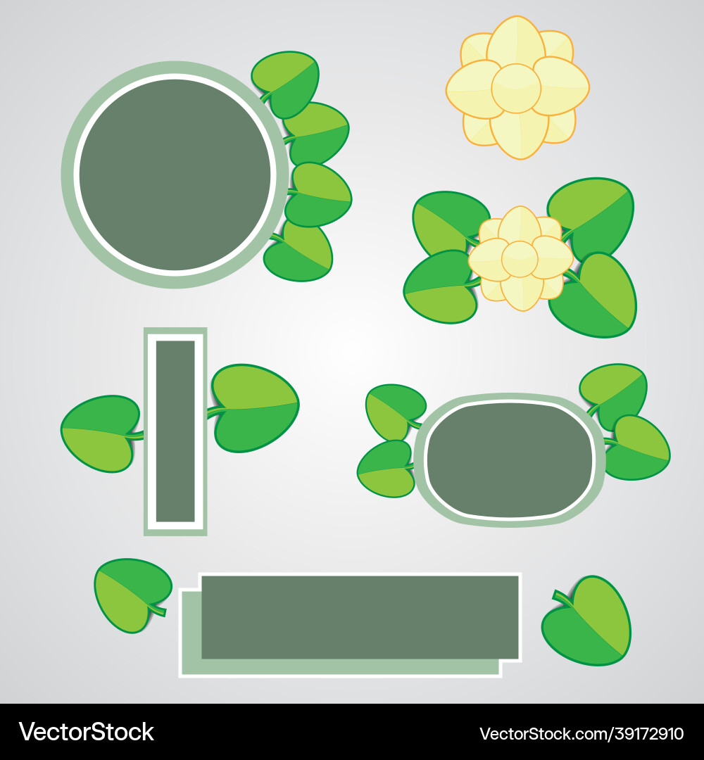 Cute paper flower and leaf icon Royalty Free Vector Image