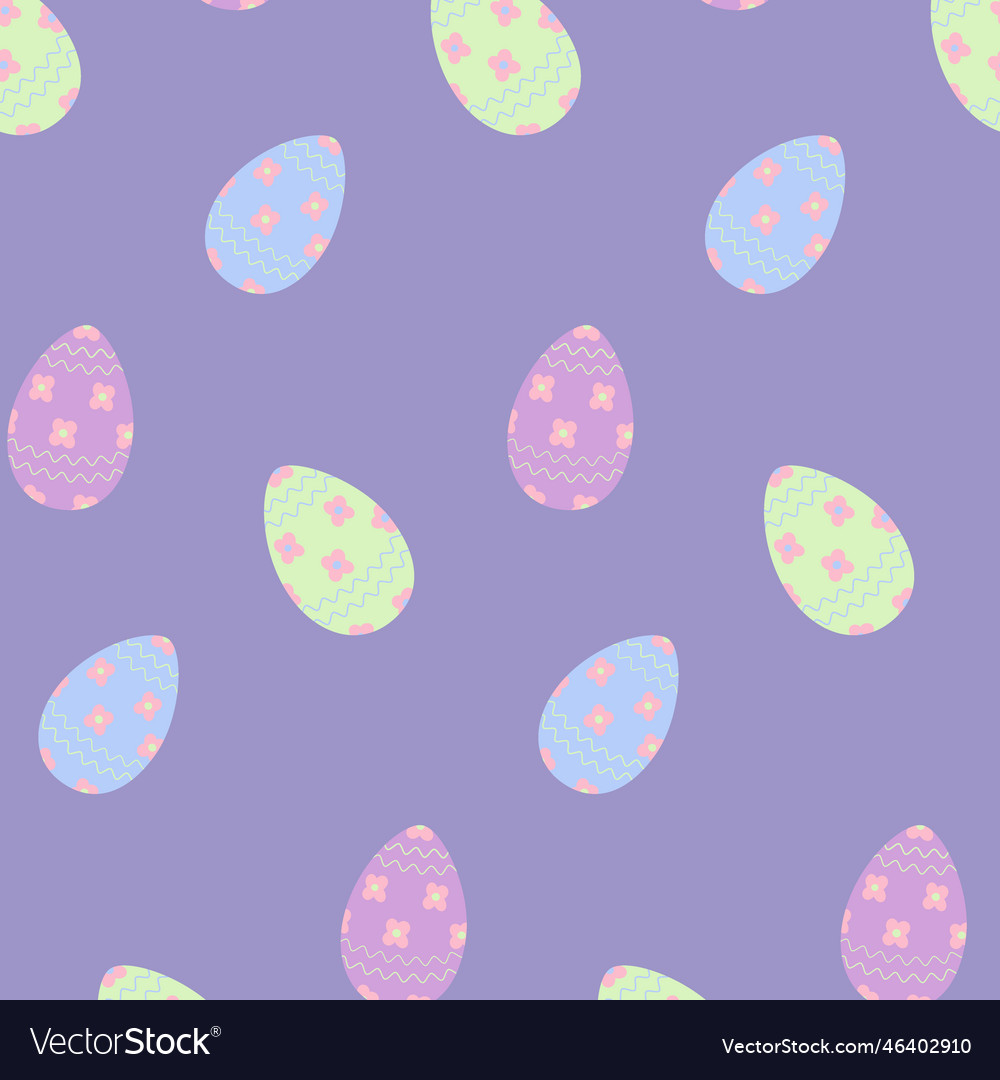 Easter seamless pattern with colorful patterned Vector Image