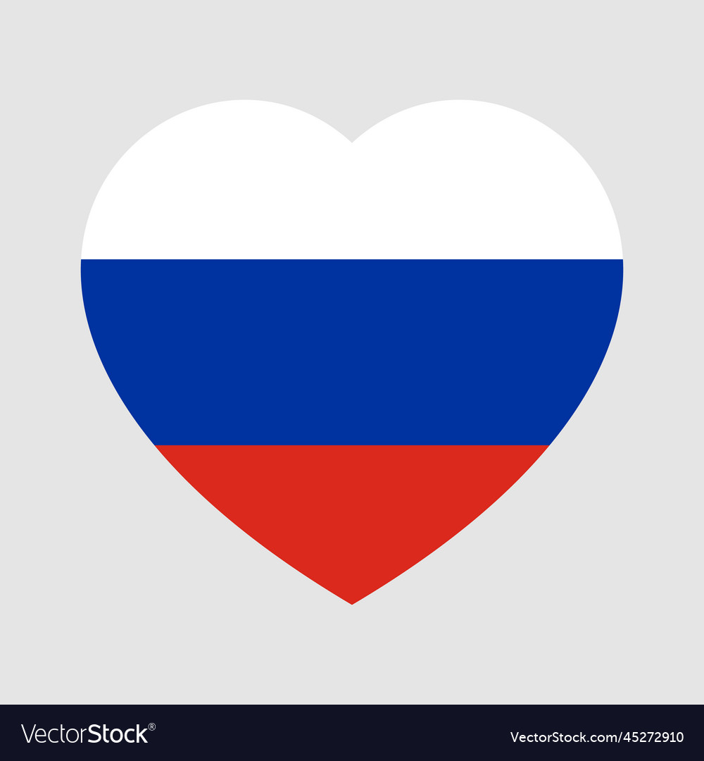 Flag of russia in heart shape national Royalty Free Vector