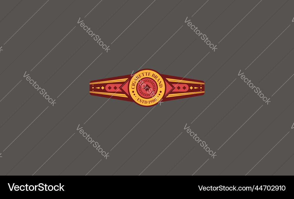 Flat design of cigar label template Royalty Free Vector