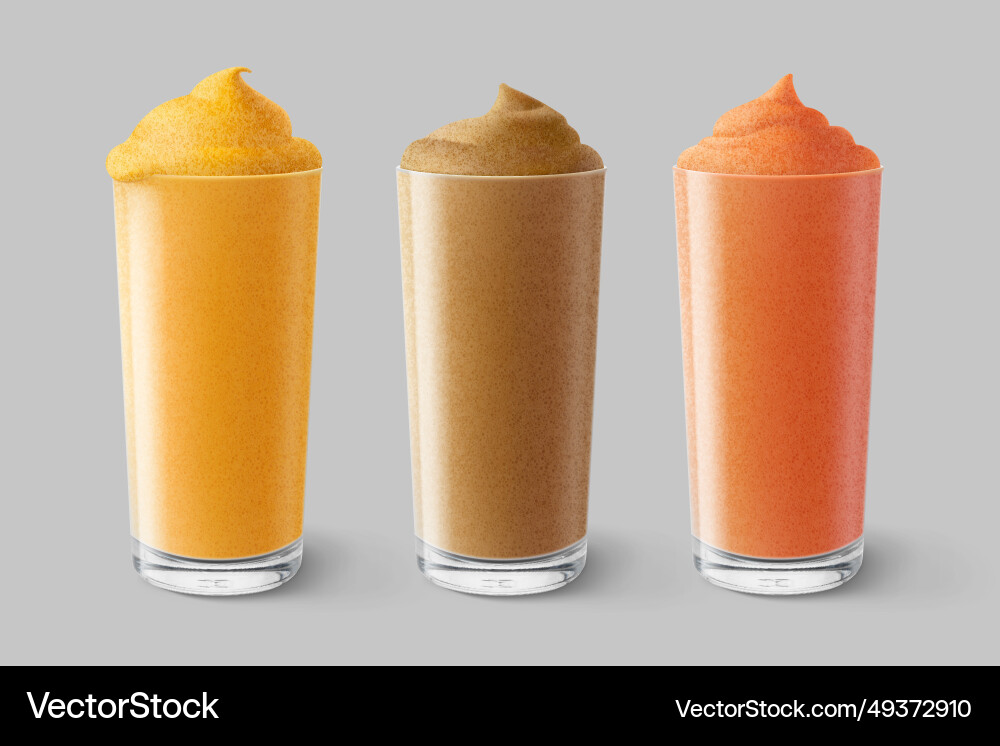 Frozen drinks isolated Royalty Free Vector Image