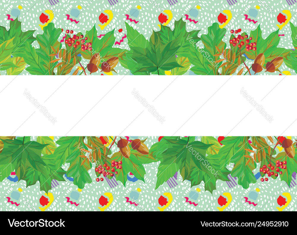 Green leaves cartoon background for text Vector Image