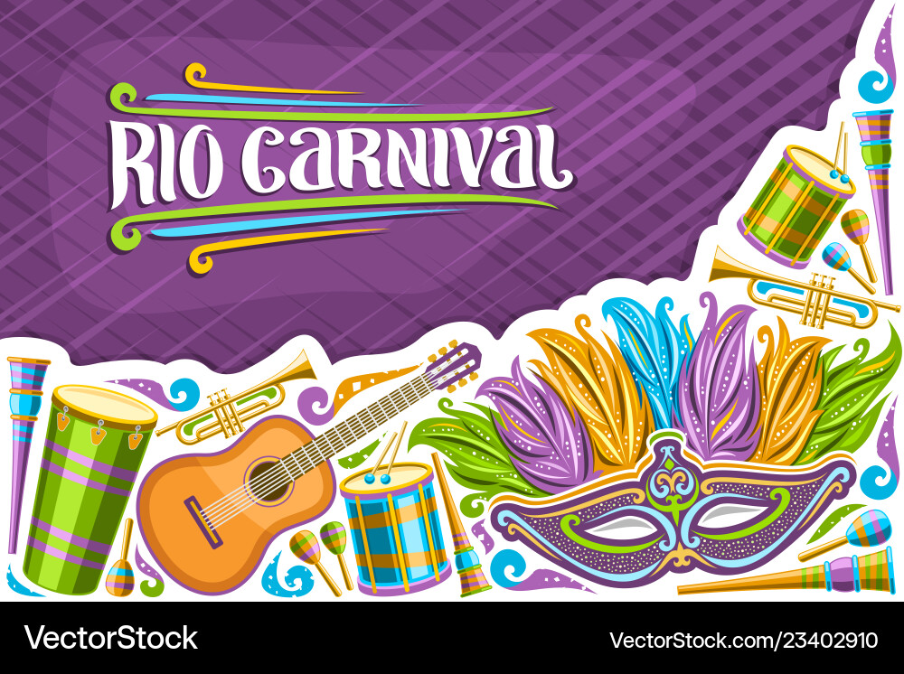 Greeting card for rio carnival Royalty Free Vector Image