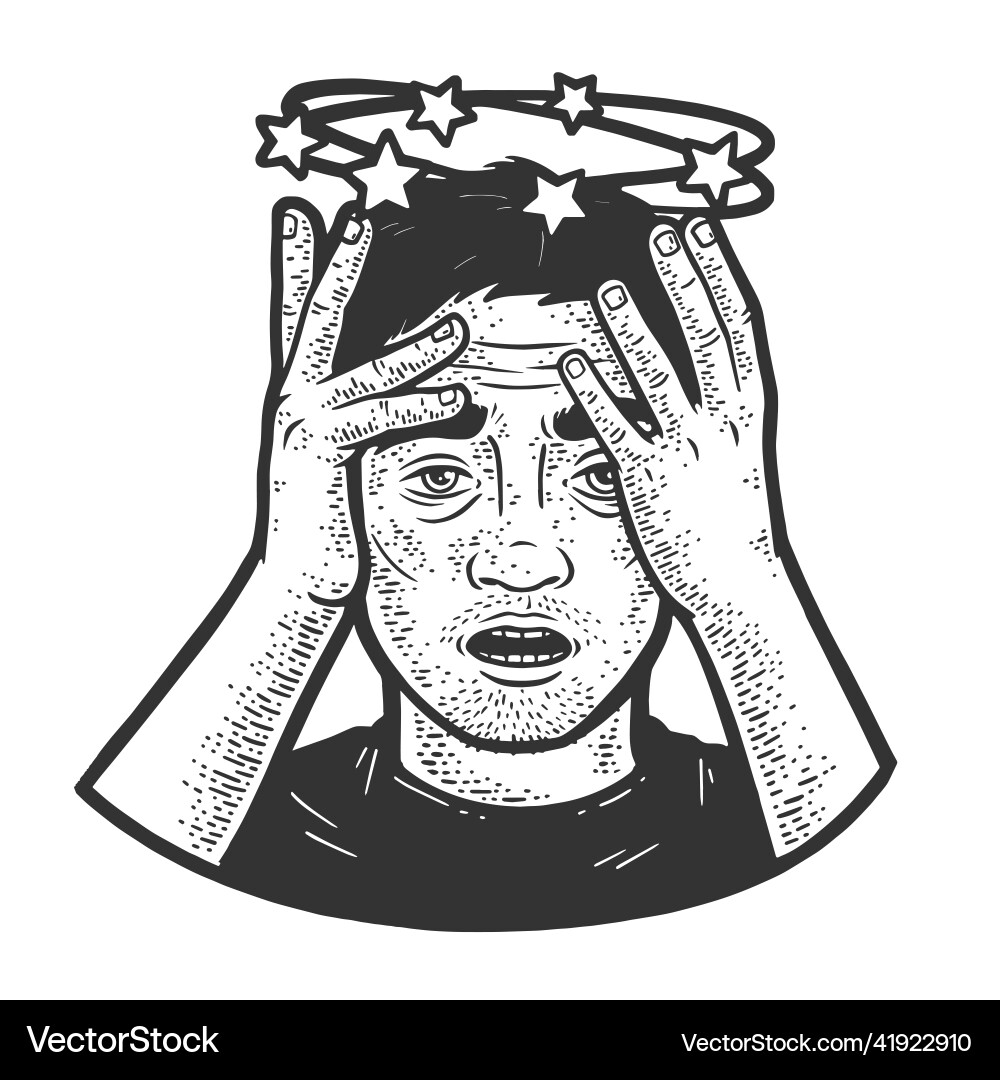 Hangover man sketch Royalty Free Vector Image - VectorStock
