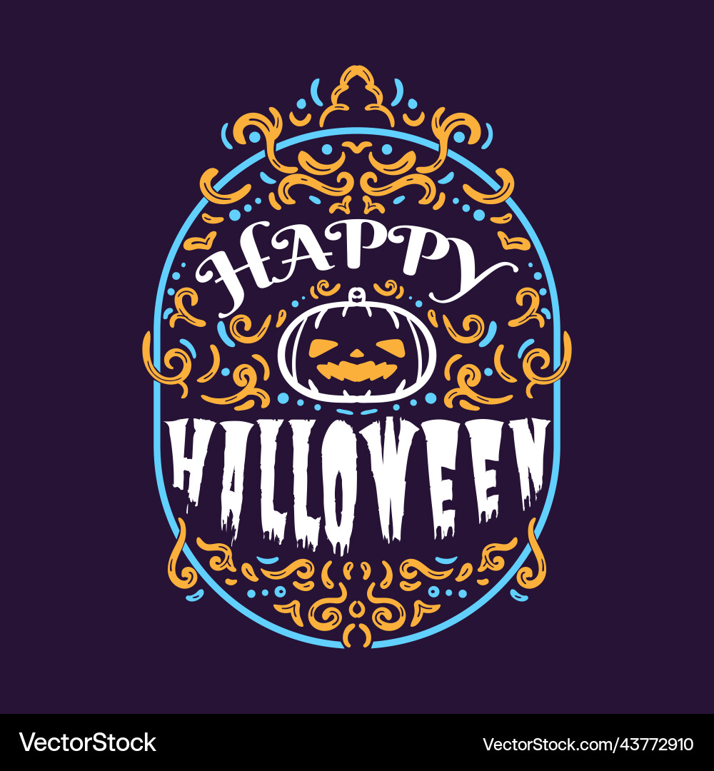 Happy halloween lettering design Royalty Free Vector Image
