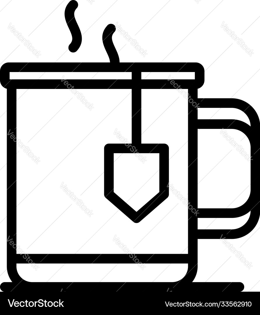 Home office tea mug icon outline style Royalty Free Vector