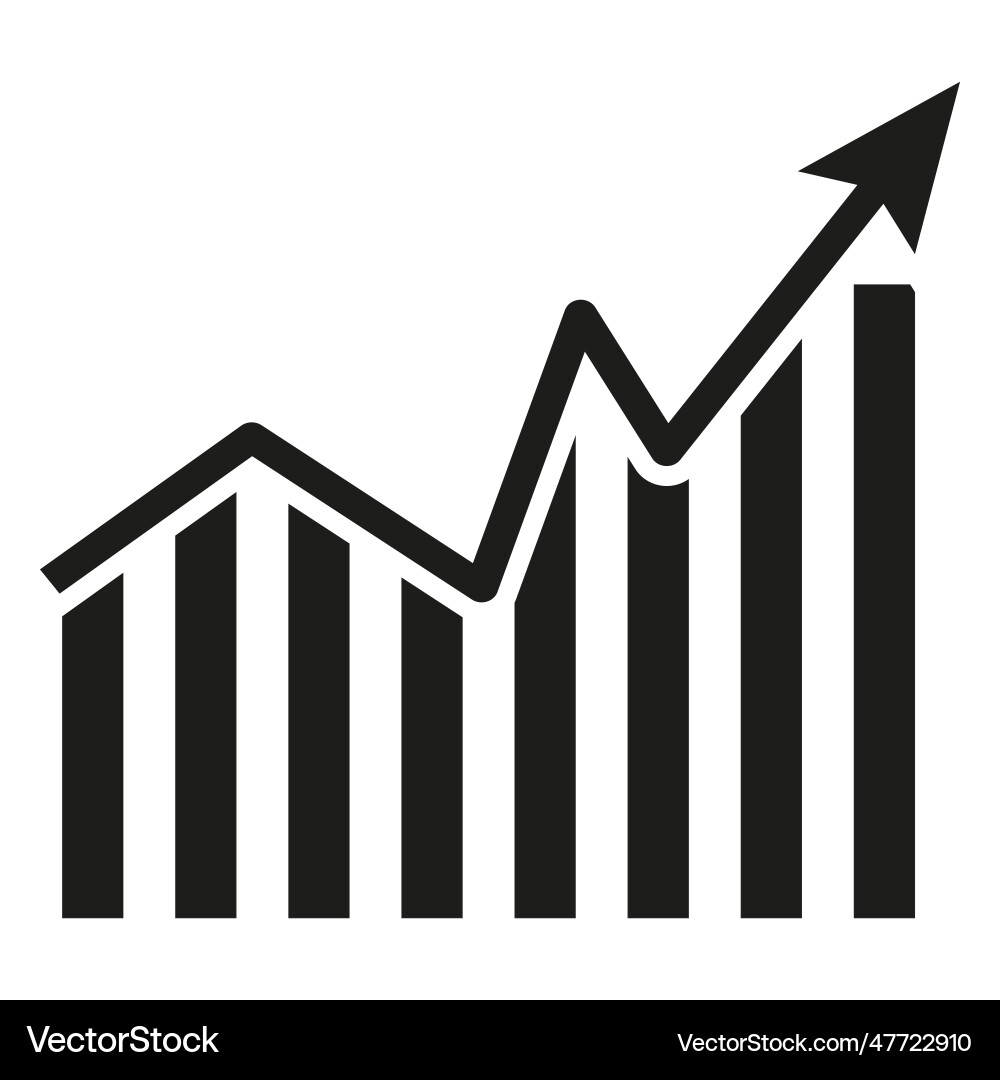 Inflation graph sign chart icon growing graph Vector Image